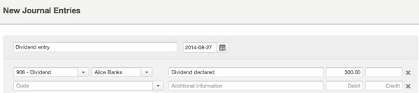 Posting journal sets to create a dividend – FreeAgent Support SANDBOX