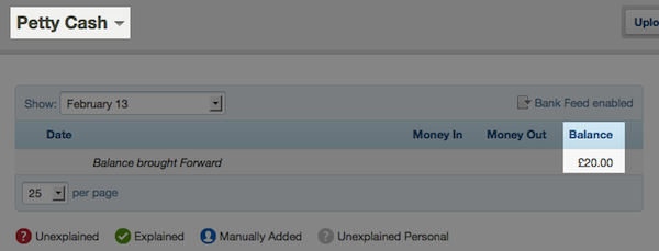 Deal with cash – FreeAgent Support SANDBOX