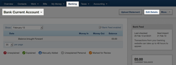 Edit a bank account – English US Sandbox
