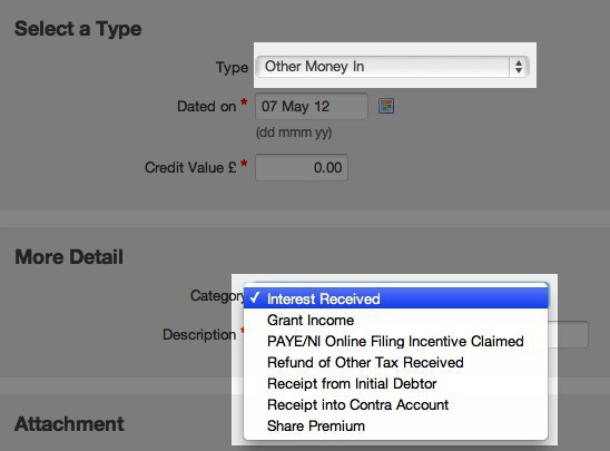 Types of payment and receipt – FreeAgent Support SANDBOX