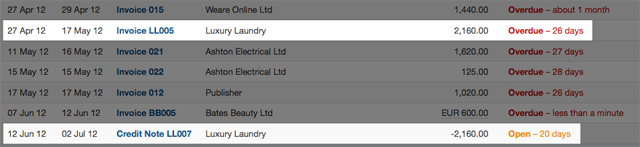 Net off sales invoice and credit note – FreeAgent Support SANDBOX