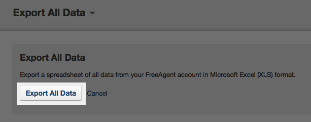 Export all data – FreeAgent Support SANDBOX