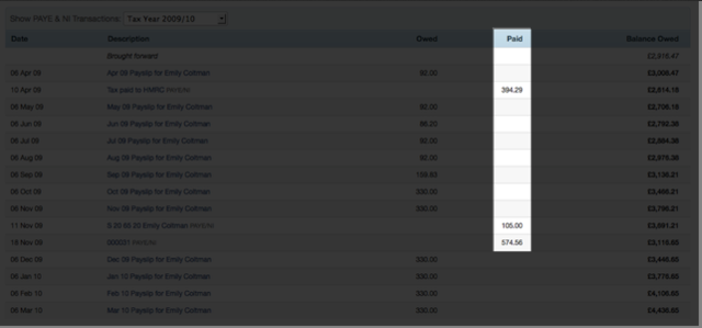 Figures for Payroll form P35 – FreeAgent Support SANDBOX
