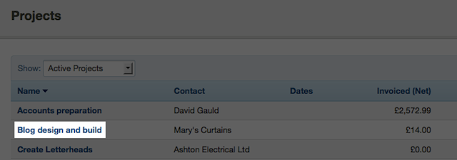 Add a note to a project – English US Sandbox