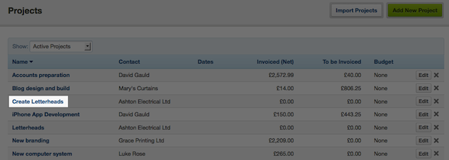Add a new task to a project – English US Sandbox