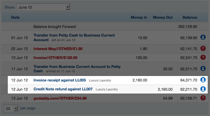 Net off sales invoice and credit note – FreeAgent Support SANDBOX