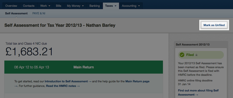 Filing a Self Assessment tax return with FreeAgent – FreeAgent Support SANDBOX