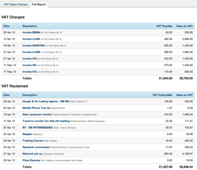 Checking, editing and locking a VAT return – FreeAgent Support SANDBOX